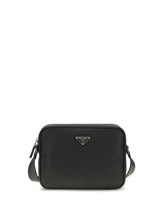 Prada Calfskin Leather Shoulder Bag - Black