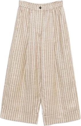 Brunello Cucinelli Femme, Pantalons, Beige, Taille: 40 FR Linen Polyamide Pantalons