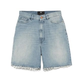 3x1 Zerissene Eisblaue Skater Bermuda Shorts - - Shorts - Damen - Blau - W28