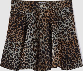 Ganni Jupe Printed Flock Denim Almond Milk