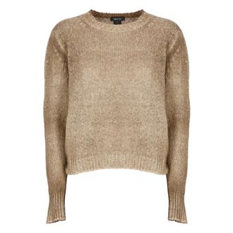 Avant Toi Femme, Pulls, Brun, Taille: 36 FR Pull en cachemire &agrave; bords c&ocirc;tel&eacute;s