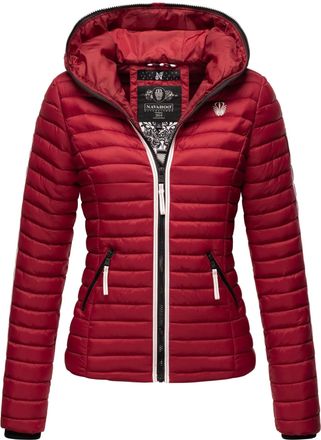 Navahoo Damen Jacke Steppjacke &Uuml;bergangsjacke gesteppt Herbst Kapuze B811 [B811-Kim-Blood-Red-G.-Gr.S]