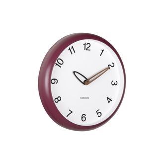 Karlsson Wanduhr Bella - Dunkles Lila - 4.2x30x30cm - Rund - Polypropylen - Wanduhr Modern Wohnzimmer - Wanduhren