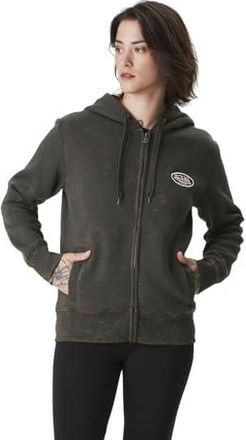 Von Dutch Sweat Femme Zip&eacute;, Sweat &agrave; Capuche Femme Rug, Confortable et Doux, Gris Taille M