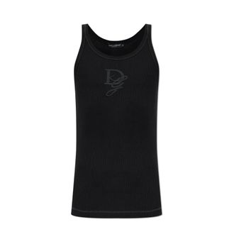 Dolce & Gabbana Geripptes &auml;rmelloses T-Shirt - - Tops - Herren - Schwarzk - L