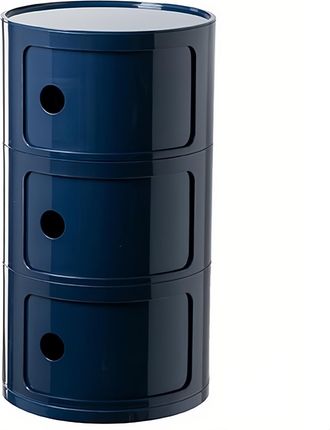 Generic Runder Nachttisch Mit Schubladen 2/3/4 Etagen - Moderner Beistelltisch, Kunststoff Aufbewahrungsschrank Mit Schiebetüren Für Schlafzimmer, Wohnzimmer,