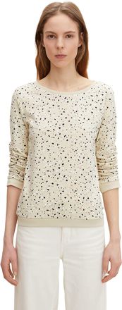 Tom Tailor Damen Sweatshirt mit Print 1031987, 29938 - Beige Terrazzo Print, XXL