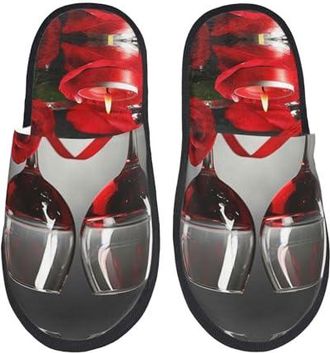 Generic Pantoufles Unisexes Fleur De Vin Rouge Chausson Hommes Doux Automne Hiver Chaude Pantoufles, Pour Hommes, Mariage, Femmes, L