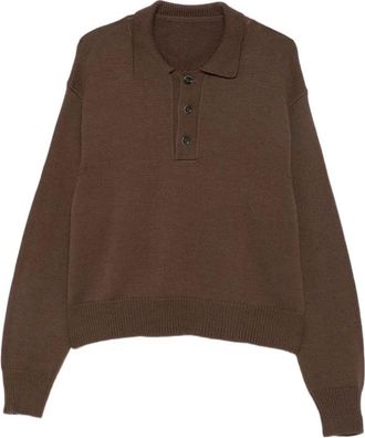 Nine In The Morning Polo Oscar avec fermeture boutonn&eacute;e - Homme - Pulls - Brun - Taille: M