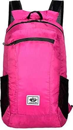 Generic Sac &agrave; dos &agrave; crochet sac &agrave; dos dext&eacute;rieur grande capacit&eacute; l&eacute;ger imprim&eacute; voyage sport sac &agrave; dos maternelle, rose vif, taille unique