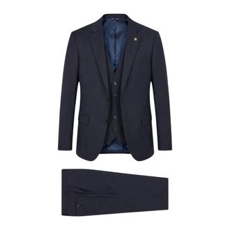 Manuel Ritz Costume Trois Pi&egrave;ces Uni - Homme - Costumes - Bleu - Taille: S