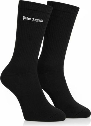 Palm Angels Homme, Sous-v&ecirc;tements, Noir, Taille: M Chaussettes Logo C&ocirc;tel&eacute;es