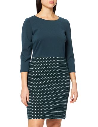 Daniel Hechter Damen Jacquard Dress Kleid, Gr&uuml;n (Dark Green 590), (Herstellergr&ouml;&szlig;e: 36)