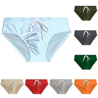 Generic Slip de bain sexy taille basse pour homme - S&eacute;chage rapide - Triangle solide - Cordon de serrage &eacute;lastique - Pour l&eacute;t&eacute;, la plage, le surf - Bas de bik
