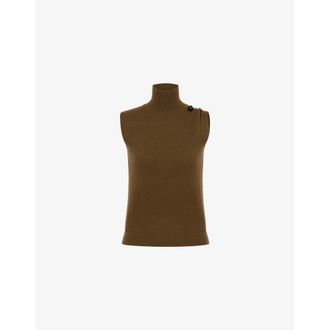 Alberta Ferretti Femme, Pulls, Brun, Taille: 40 FR Sleeveless Cashmere Top