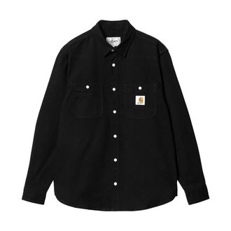 Carhartt Work in Progress Homme, Chemises, Noir, Taille: XL Chemise Noire &agrave; Manches Longues Clink