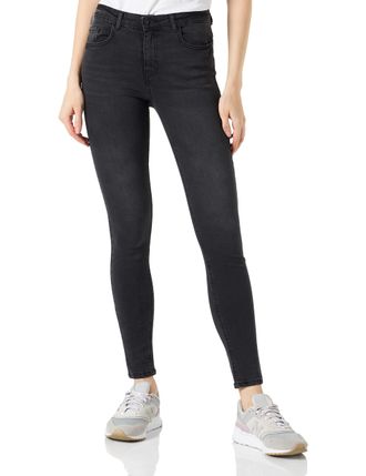 Jacqueline de Yong Damen JDYblume Mid Waist Skinny Black Dnm Noos Jeans, Black Denim, L / 30L EU
