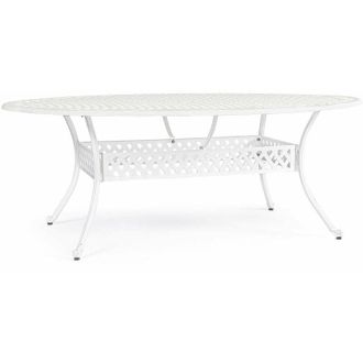 BIZZOTTO Bizzotto - Ovaler Aluminium-Au&szlig;entisch Ivrea f&uuml;r Garten und Veranda 200 x 152 cm -Weiss