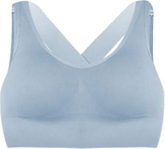 Generic Bustier Femme Soutien-gorge de Sport sans Anneau en Acier S&eacute;chage Rapide Yoga Course Fitness Sport Top Soutien-gorge Sous-v&ecirc;tements Gilet, bleu, XXL