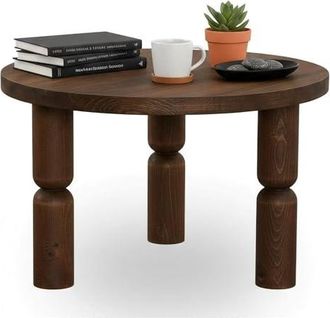 Dmora Wohnzimmertisch Pallas, Niedriger Wohnzimmertisch, Kaffeeregal, Couchtisch f&uuml;r Sofa, 60x60h40 cm, Nussbaum