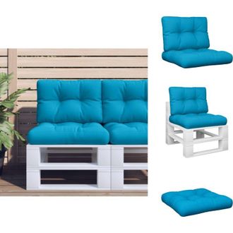 vidaXL Vidaxl - Palettenkissen 2 Stk. Blau Stoff - Sitzkissen - Gartenkissen - Balkonkissen - Polstersitz - Au&szlig;enkissen