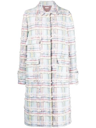 Thom Browne manteau &agrave; simple boutonnage - Blanc
