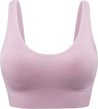 Generic Soutien-gorge 2026 pour femme - Dos r&eacute;glable sans anneau en acier - R&eacute;sistant aux chocs - Sous-v&ecirc;tements de fitness et de course &agrave; pied, rose, L
