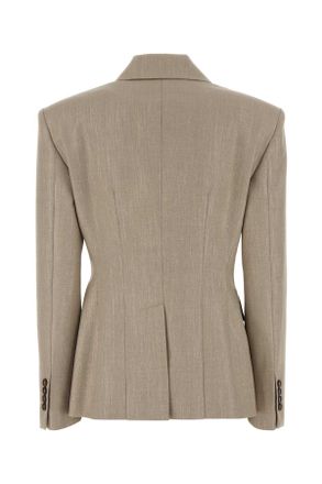 Brunello Cucinelli Womens Cappuccino Twill Blazer Beige Argento Giacche E Gilet Jacket