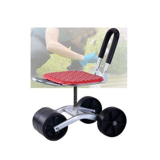Generic Gartenstuhl Mit 3 R&auml;dern, Rollbarer Gartenarbeitsstuhl, Faltbare Aufbewahrung for Rasen, Hof Und Gartenbepflanzung