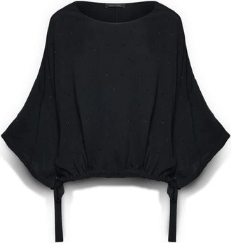 Elena Miro Femme, Blouses et Chemises, Noir, Taille: 42/44 FR Blouse Marocaine avec Appliqu&eacute;s
