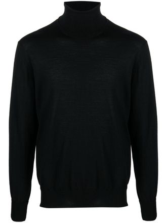 Pantaloni Torino pull en laine vierge &agrave; col roul&eacute; - Noir