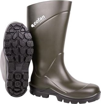 cofan Bottes de pluie en PU et &eacute;lasthanne vertes, taille du 36 au 49, r&eacute;sistantes au froid, r&eacute;sistantes,, vert, 48 EU
