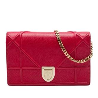 Dior Portefeuille sur cha&icirc;ne Pre-owned - Femme - Pre-owned - Rouge - Taille: ONE Size