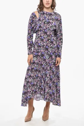 Isabel Marant Silk-Blend SADLER Dress with Floral Print Isabel Marant