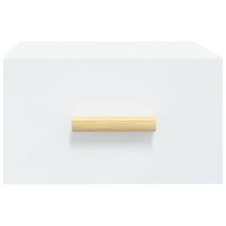 Generic Wandmontierter Nachttisch, Schwebender Nachttisch mit Schublade mit Holzgriff, Holzwerkstoff f&uuml;r Schlafzimmer, Kleine Wohnung und Schlafsaal (Wei&szlig; 00)