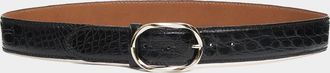 Reptiles House Axia - Gürtel aus Krokodilflankenleder - Schwarz