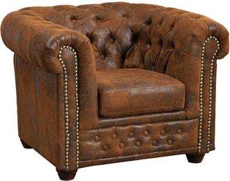 Massivmoebel24 Sessel 94x86x72 braun chesterfield