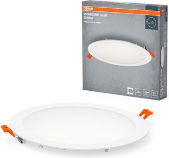 Osram Downlight Slim 225mm, LED Einbauleuchte, 22W, 4000K neutralweiß, 2000 Lumen, flaches Design, IP20, einfache Montage für Wohnräume und Küchen