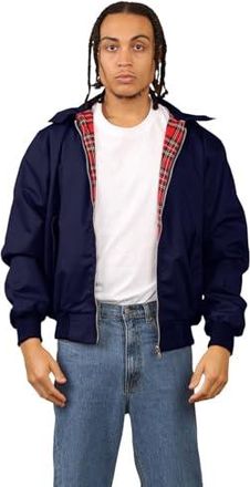 Janisramone Blouson Harrington Homme, Rétro Veste Vintage, Fermeture éClair Blouson Bombers Homme, Classique Blouson Scooter, Veste Hiver