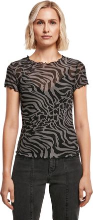 Urban Classics Damen Ladies Mesh Tee T-Shirt, Asphalt/Black, M