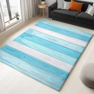 Generic Moderne Antid&eacute;rapants Tapis de Chambre, Simple Planches De Bois Texture th&egrave;me 60 x 110 cm Poil Ras Flanelle Tout Tapis pour Salon Cuisine Chambre D&eacute;co
