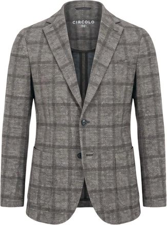 Circolo 1901 Blazer Special Print Tartan - Homme - Vestes - Brun - Taille: L