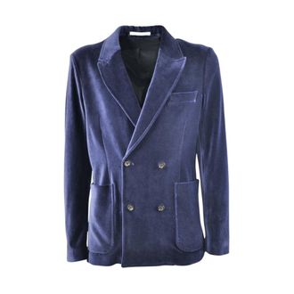 Paolo Pecora Doppelreihige Samtjacke - - Jackets - Herren - Blau - M