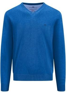 Fynch-Hatton Pull en coton avec col en V, strong blue, M
