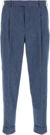 Pantaloni Torino Homme, Pantalons, Bleu, Taille: XL Pantalon Carotte en Pur Coton