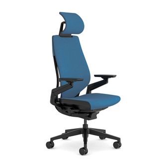 Steelcase Gesture Ergonomischer B&uuml;rostuhl mit 360&deg; Armlehnen, 3D-Live Back Lumbalst&uuml;tze, anpassbarer Kopfst&uuml;tze Kobalt, 66 x 62.5 x 107