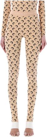 Marine Serre Femme, Pantalons, Beige, Taille: 36 FR Moon Leggings