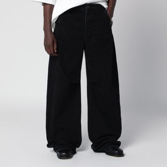 Entire studios Wide charcoal black jeans in heavyweight denim