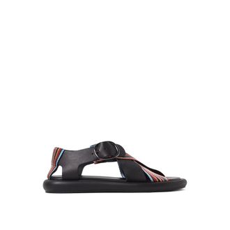 Paul Smith Femme, Chaussures, Noir, Taille: 36 EU Sandale plate Citrus avec Signature Stripe