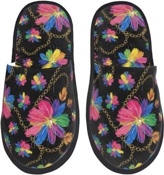 Generic Confortable Pantoufles en Feutre Fleur color&eacute;e Accueil Slippers Antid&eacute;rapant Chaussons Homme pour Hiver Femme Maison M